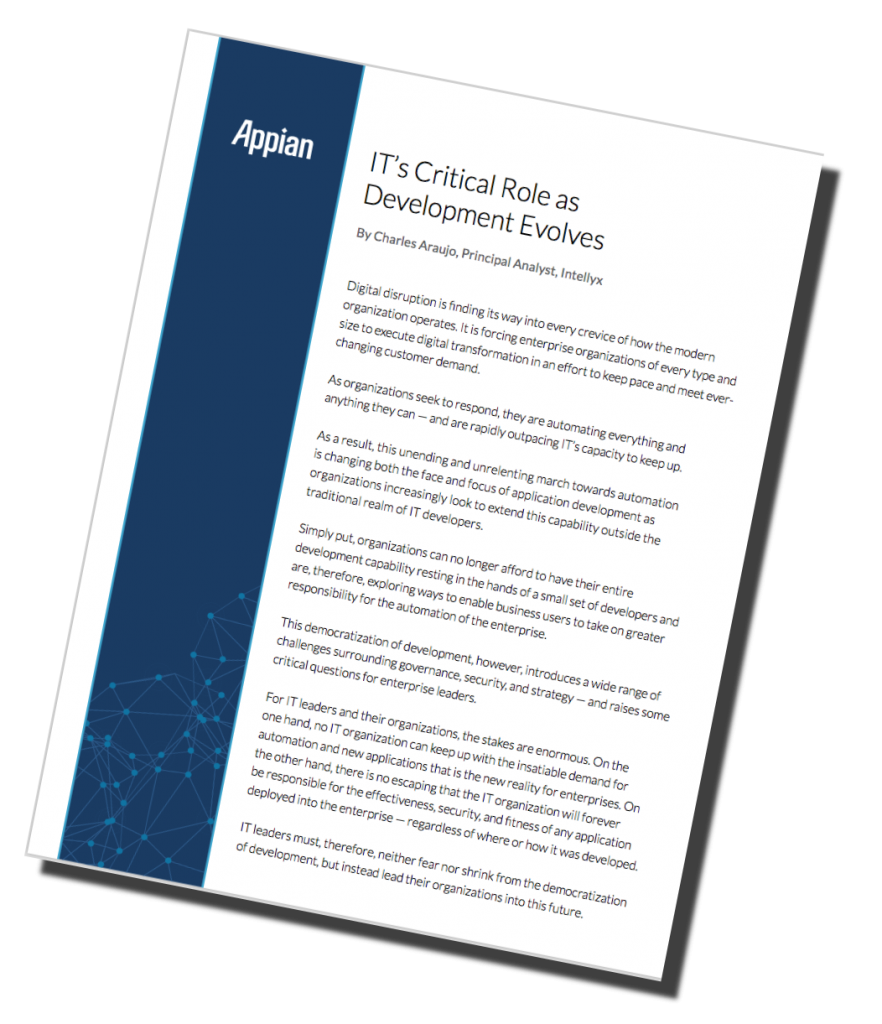 White Paper: IT’s Critical Role as Development Evolves – Intellyx – The ...